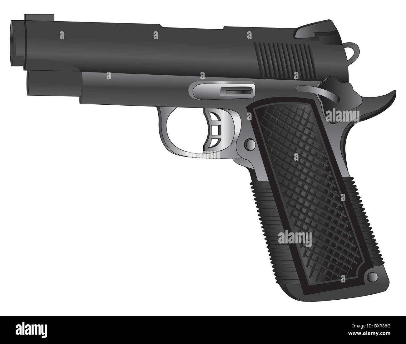 Vector illustrator of military gun isolated on white Stock Photo - Alamy