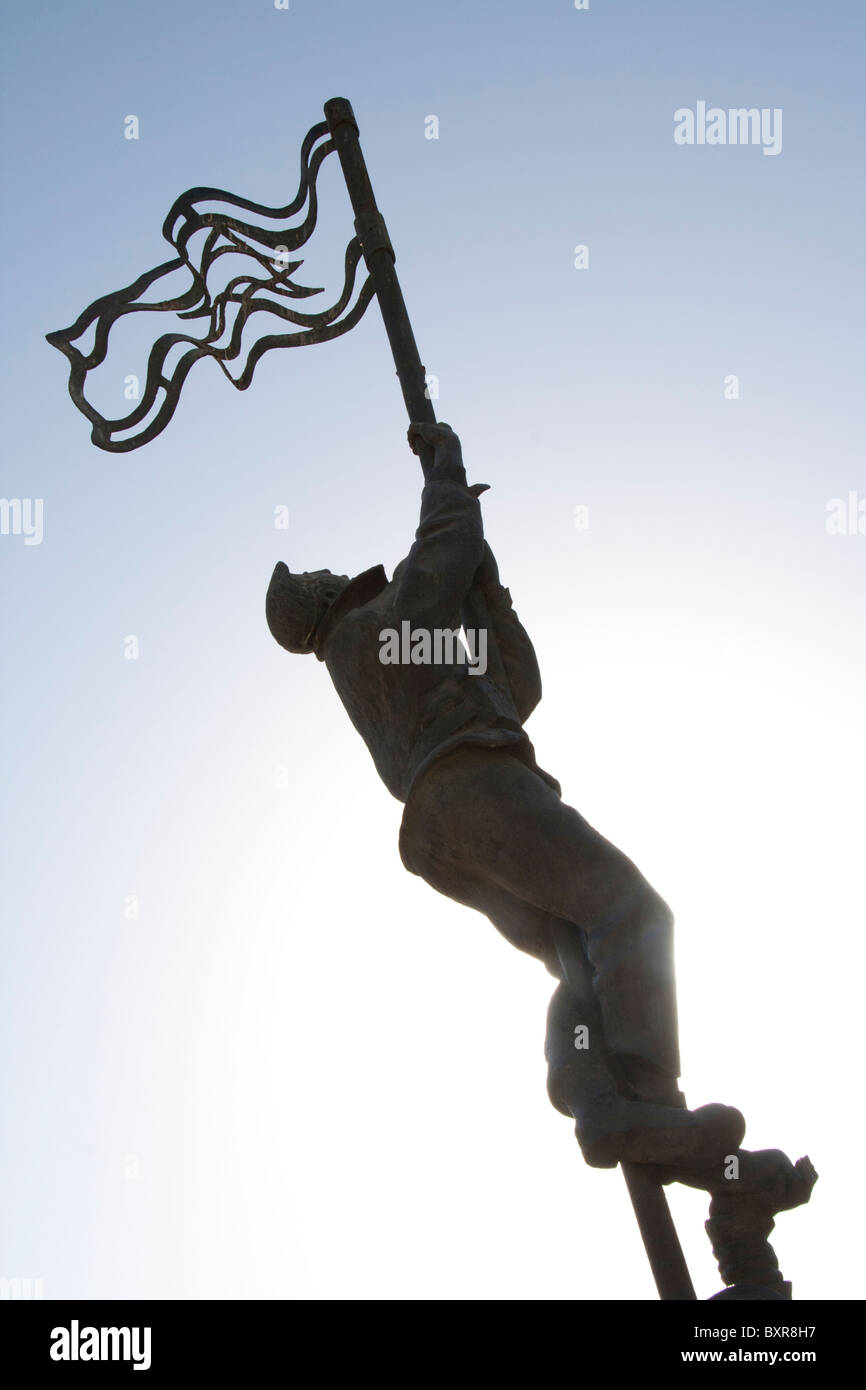 Bernard Reder Statue, raising the "ink flag" in 1948 Stock Photo - Alamy