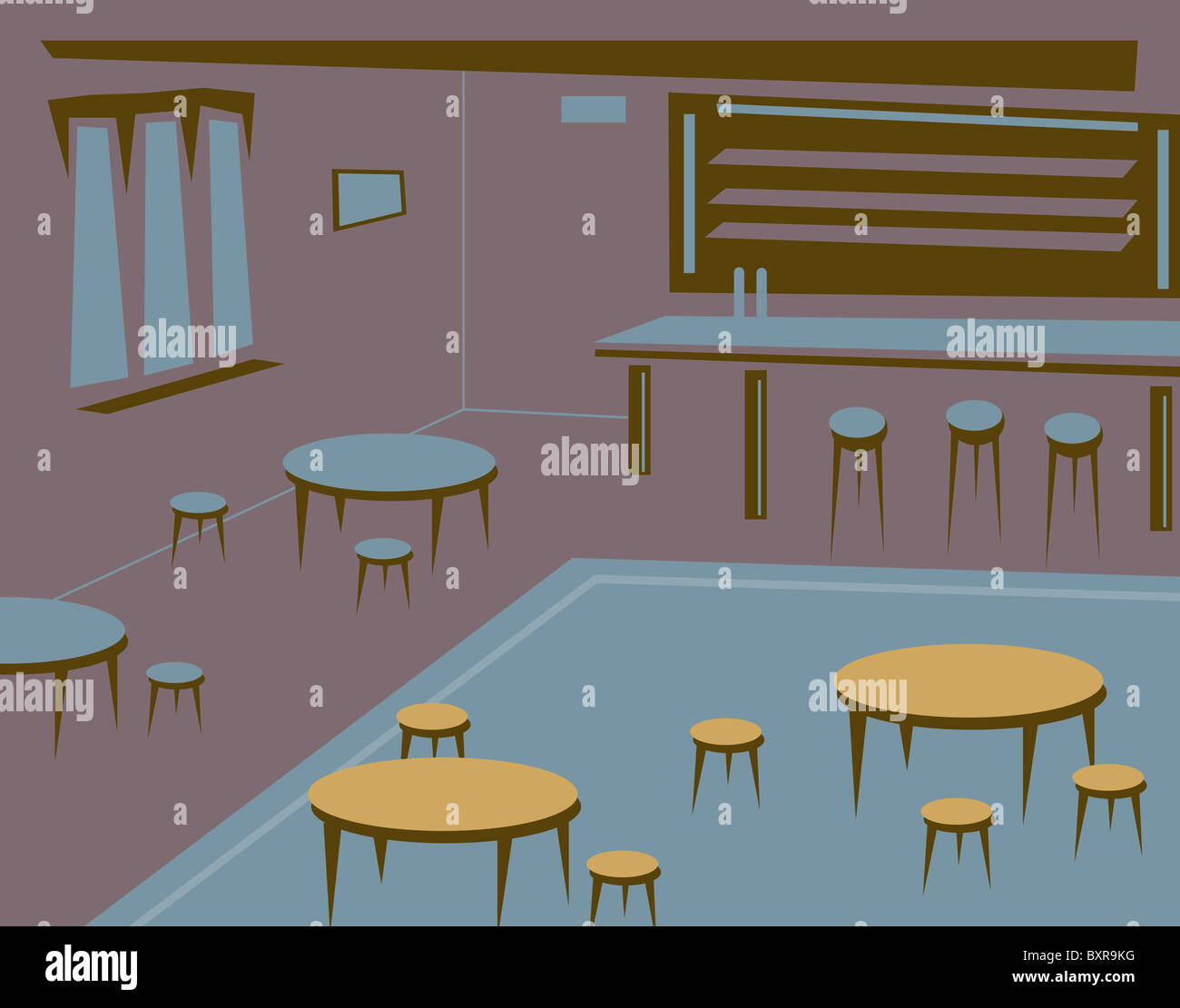 Illustration of an empty bar or pub as a background Stock Photo - Alamy