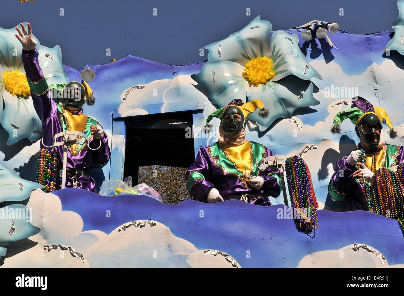 Masks of Men' float in Knights of Babylon parade, Mardi Gras 2010, New ...