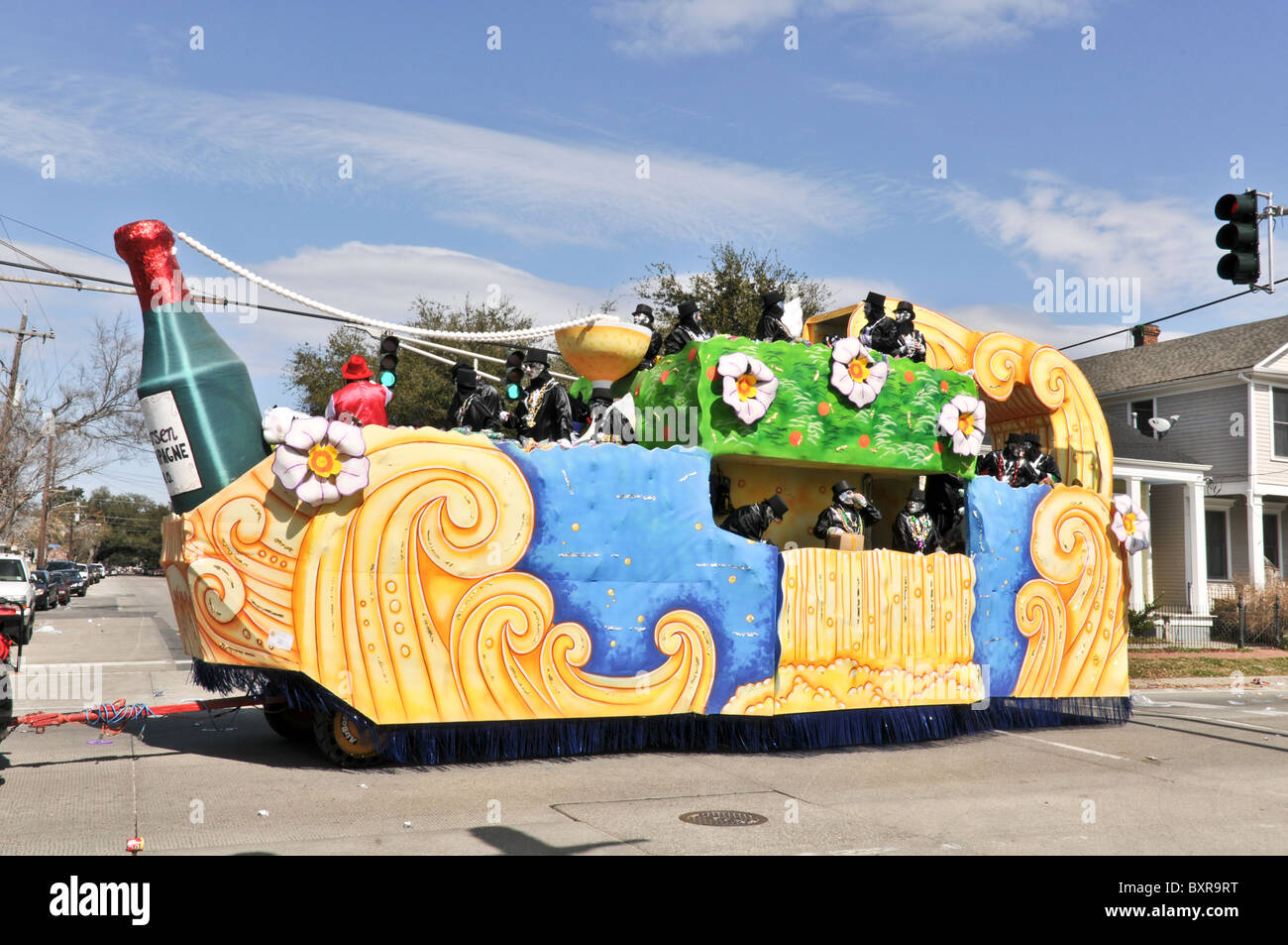 Mimosa' (type of drink) float in Krewe of Thoth parade, Mardi Gras 2010 ...