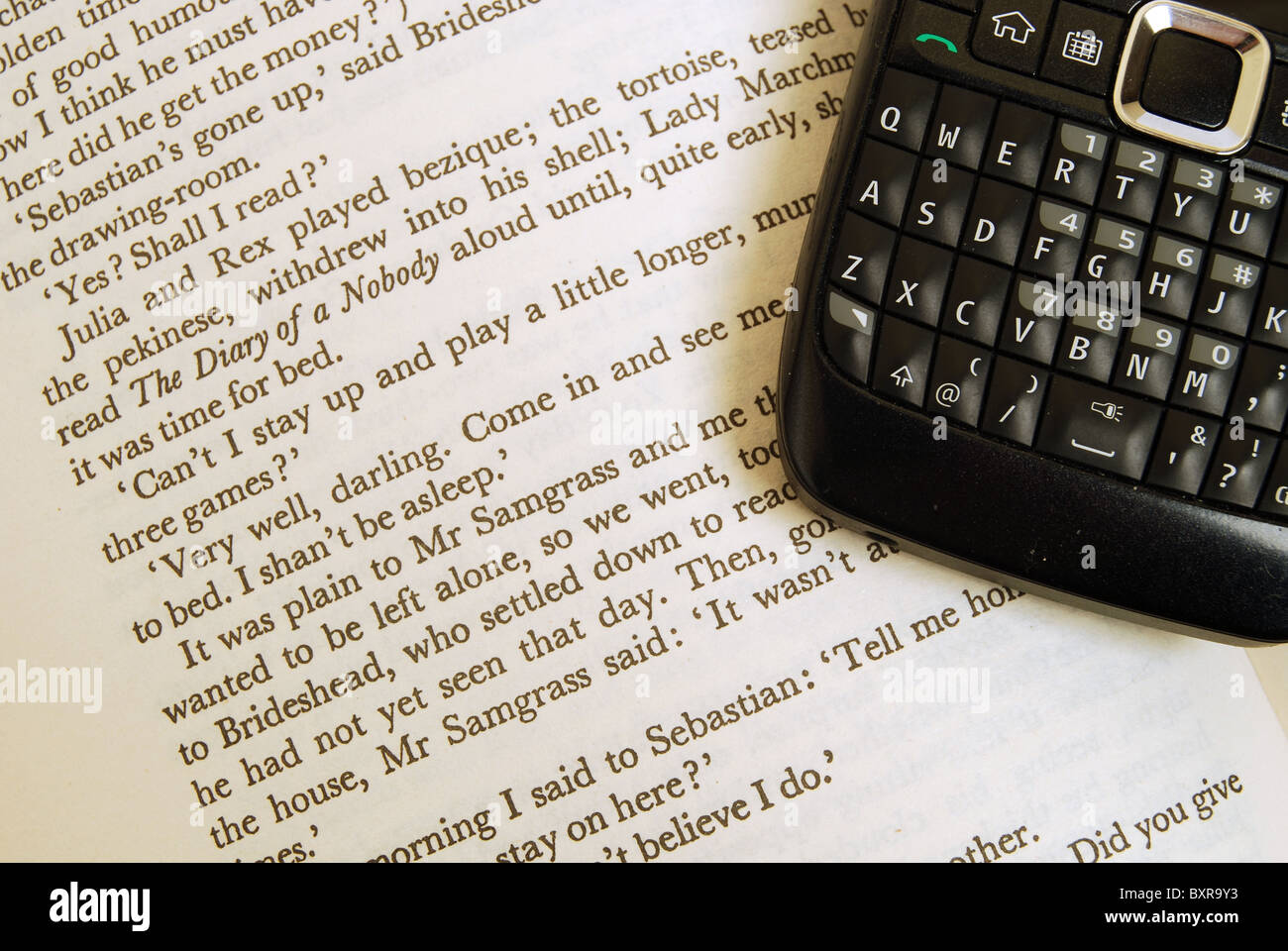 Reading working relaxing text message cell phone mobile phone Stock ...