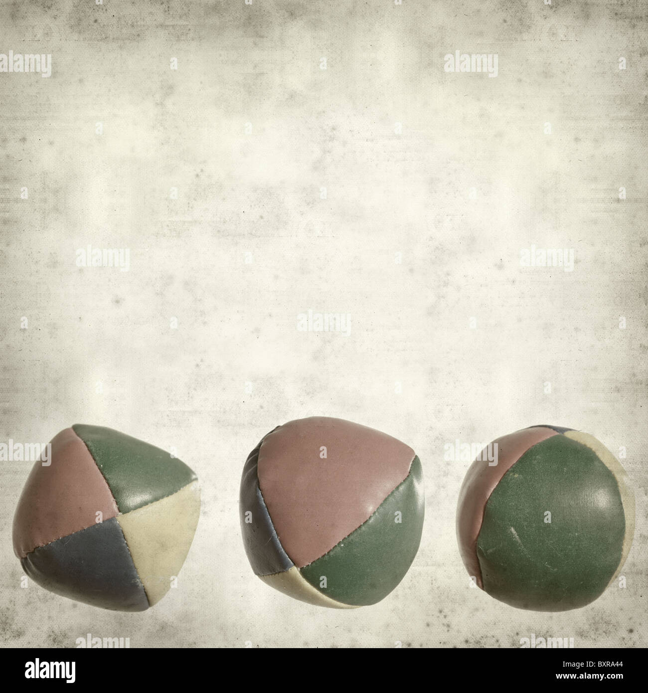 textured old paper background with old soft juggling balls Stock Photo ...