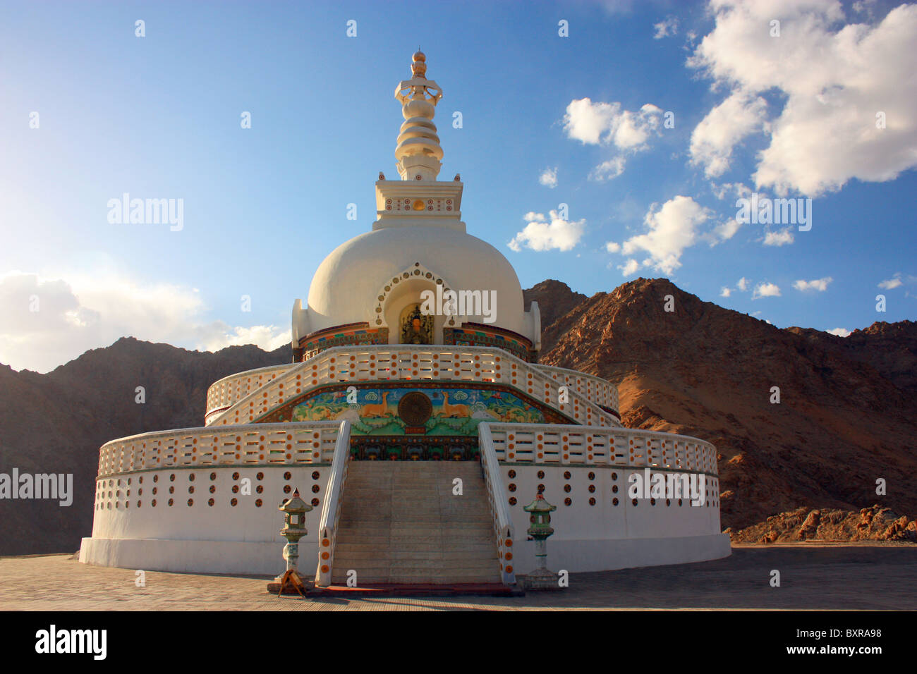 Shanti Stupa is a Buddhist white-domed stupa (chorten) on a hilltop in ...