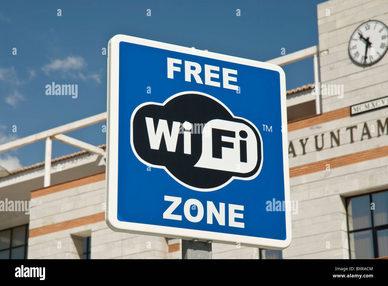 Free Wi-Fi Zone Sign Stock Photo - Alamy
