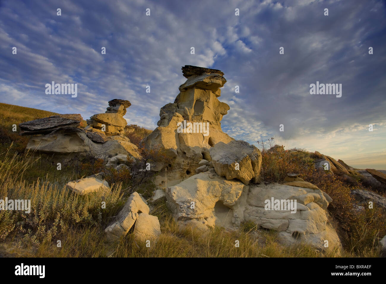 Hoodoos and Stormy Skies, Writing-On-Stone Provincial Park, Alberta ...