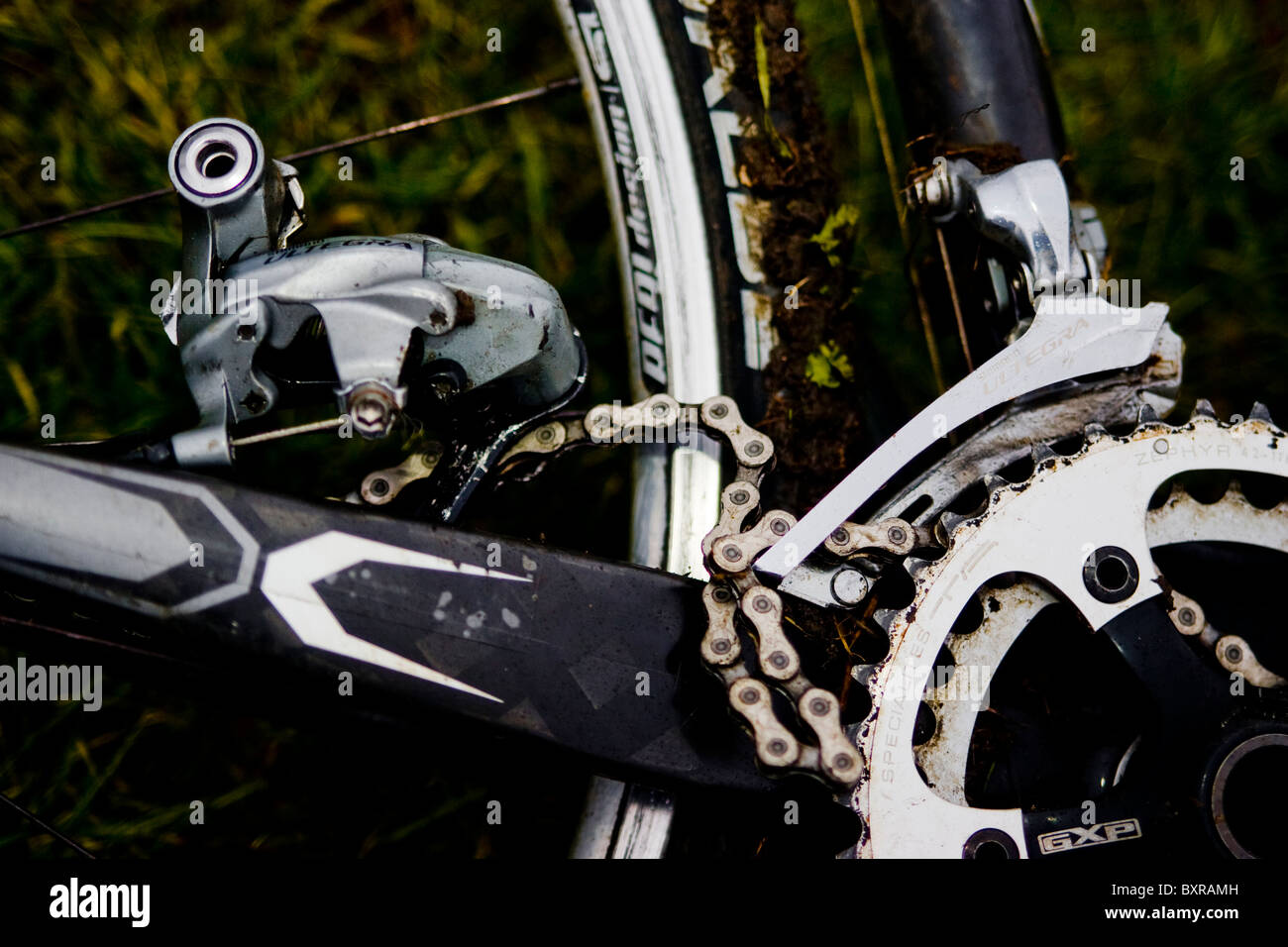 A broken rear mech on a cyclocross bicycle Stock Photo - Alamy