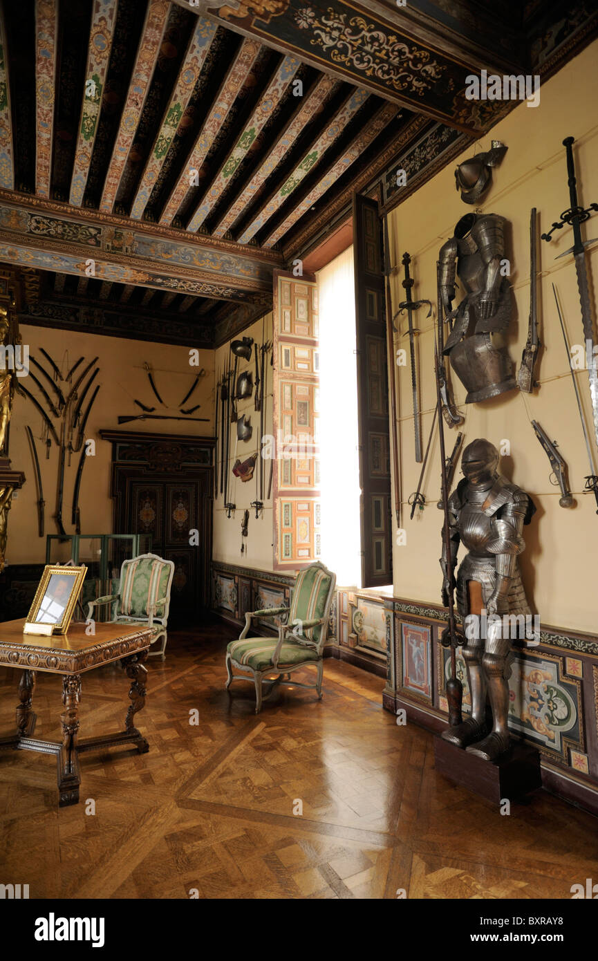 France, Loire Valley, Cheverny, castle interior, armory Stock Photo - Alamy