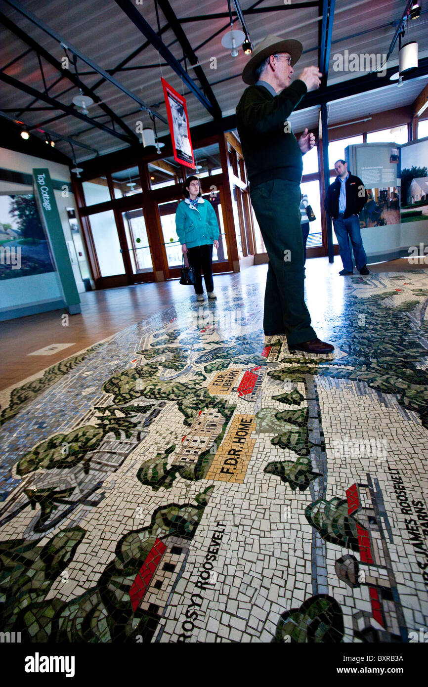 Mosaic Map in the Wallace Center lobby, FDR Presidential Library, Hyde ...
