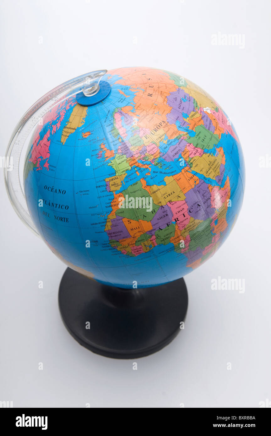 High angle of earth globe Stock Photo - Alamy