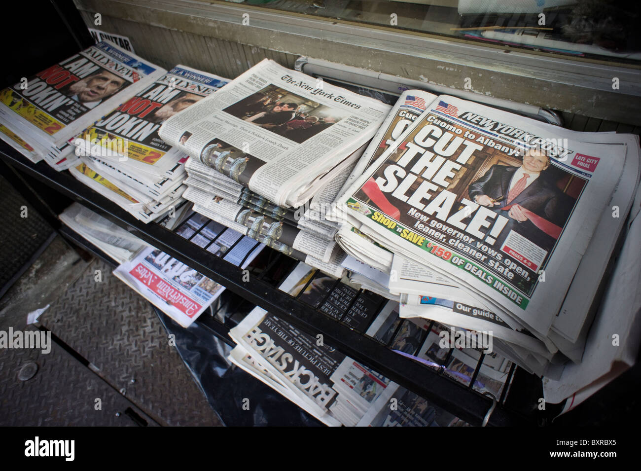 Headlines of New York newspapers on January 2, 2011, the day after ...