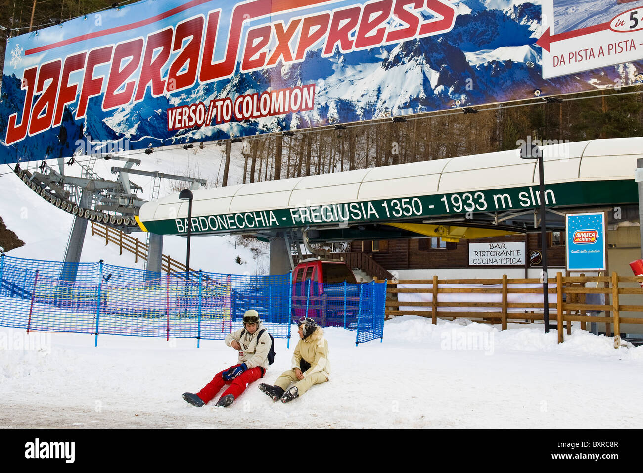 Jafferau cableway, Bardonecchia, Turin province, Piedmont, Italy Stock ...