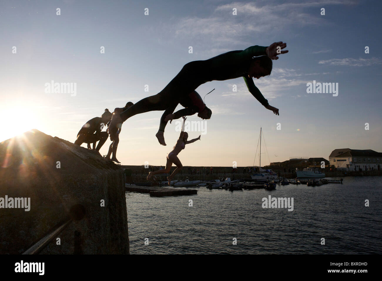 Harbour jumping hi-res stock photography and images - Alamy
