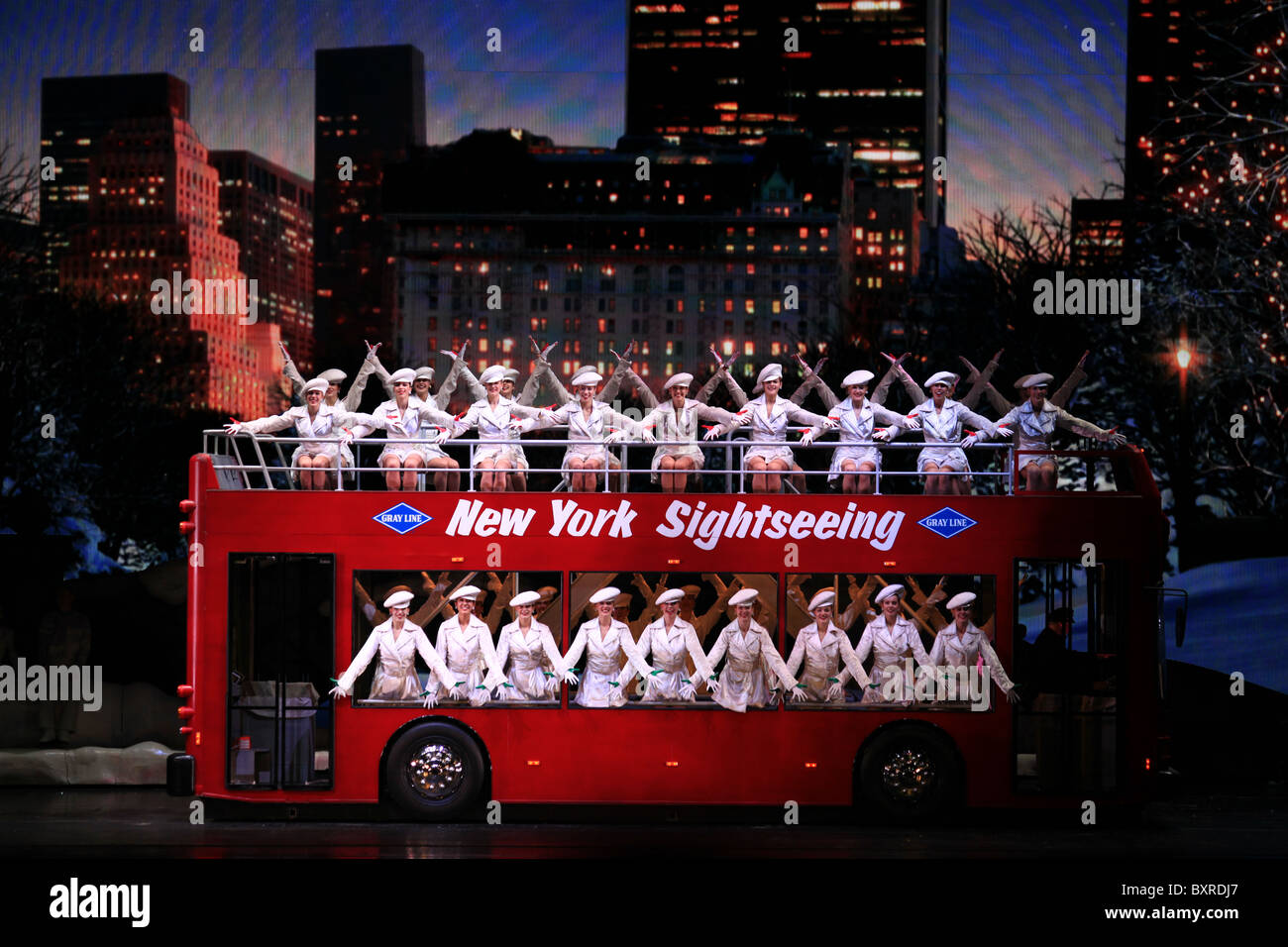Rockettes dancing during "New York at Christmas" scene in Radio city ...