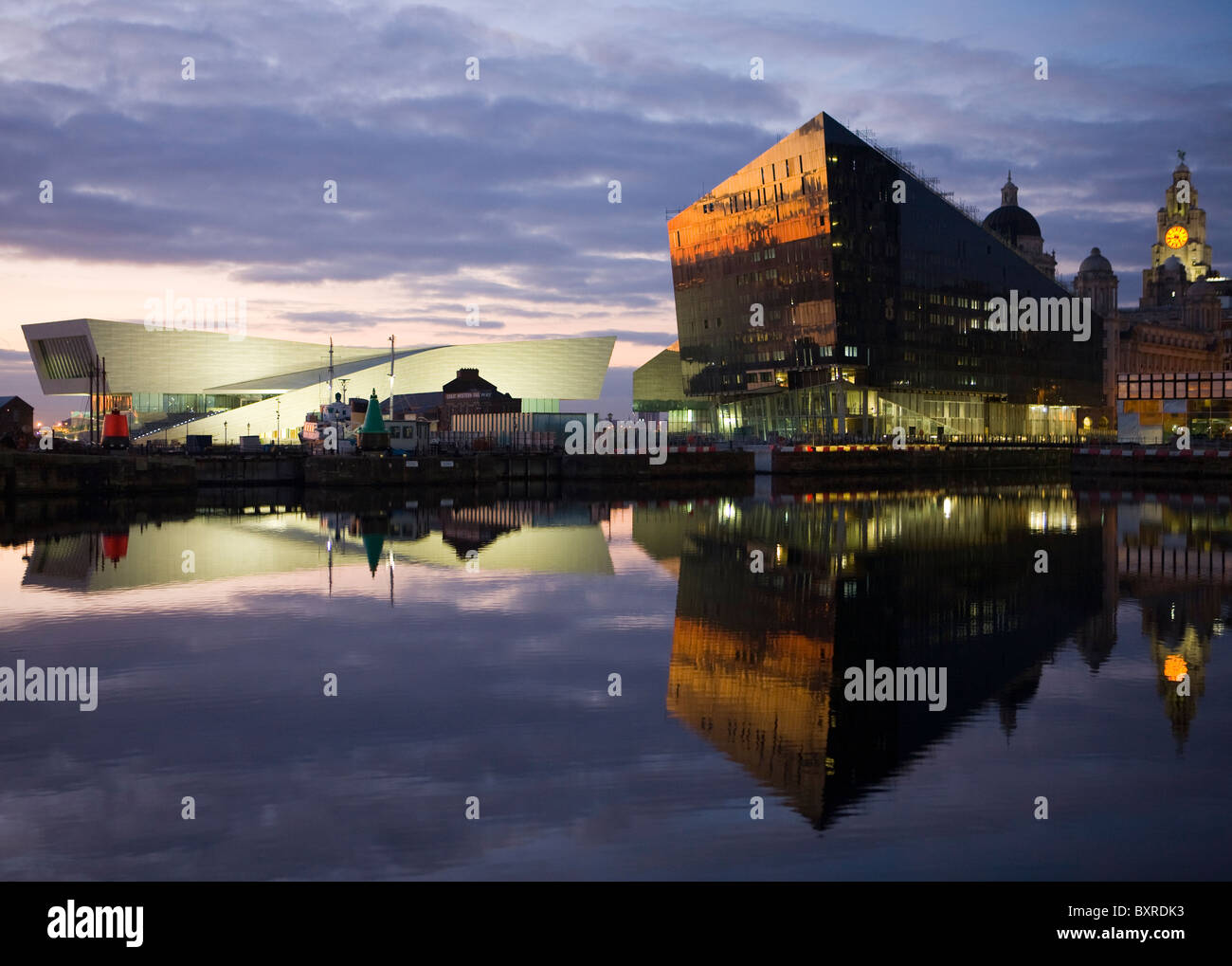 The Skyline of Liverpool City Centre and Docks, Merseyside, UK Stock ...