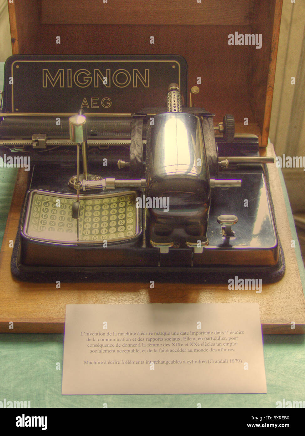 Vintage Mignon 1 Typewriter Built by AEG in 1879, in the Museum in Nant ...