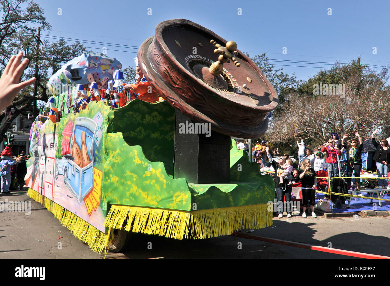Let's Get Lucky!' float in Krewe of Okeanos parade, Mardi Gras 2010 ...