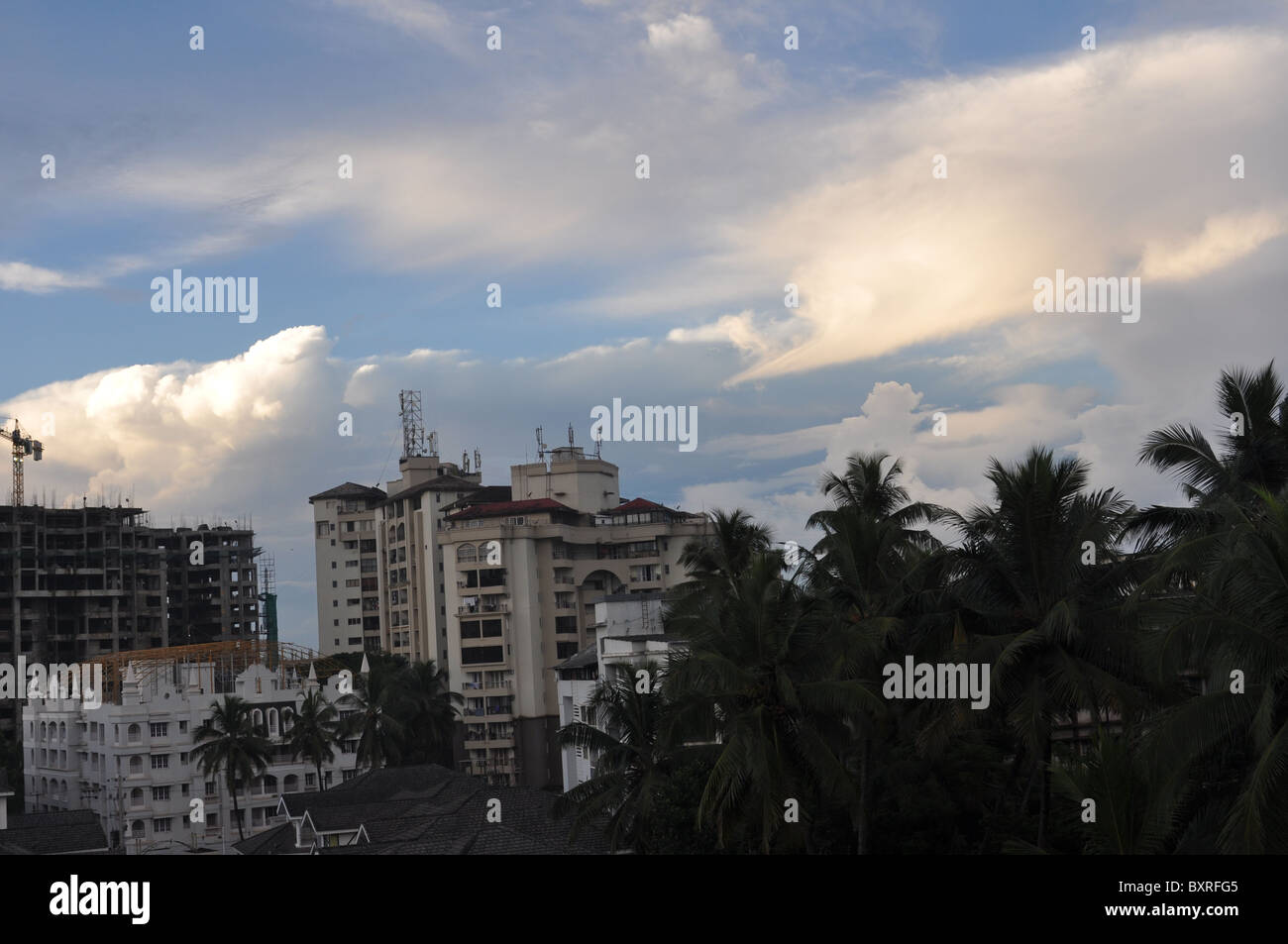 Early morning skies of a small town in India Stock Photo - Alamy