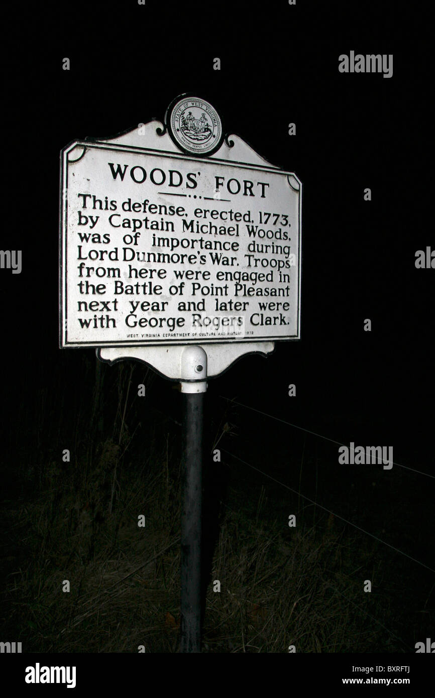 WOODS' FORT This defense erected 1773 by Captain Michael Woods was of ...
