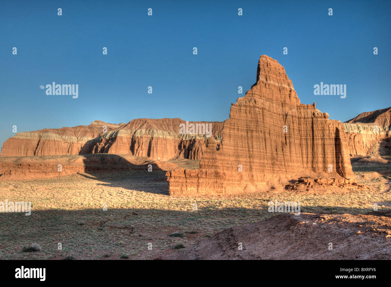 HDR image red sandstone monolith, "Temple of the Moon", Capitol Reef ...