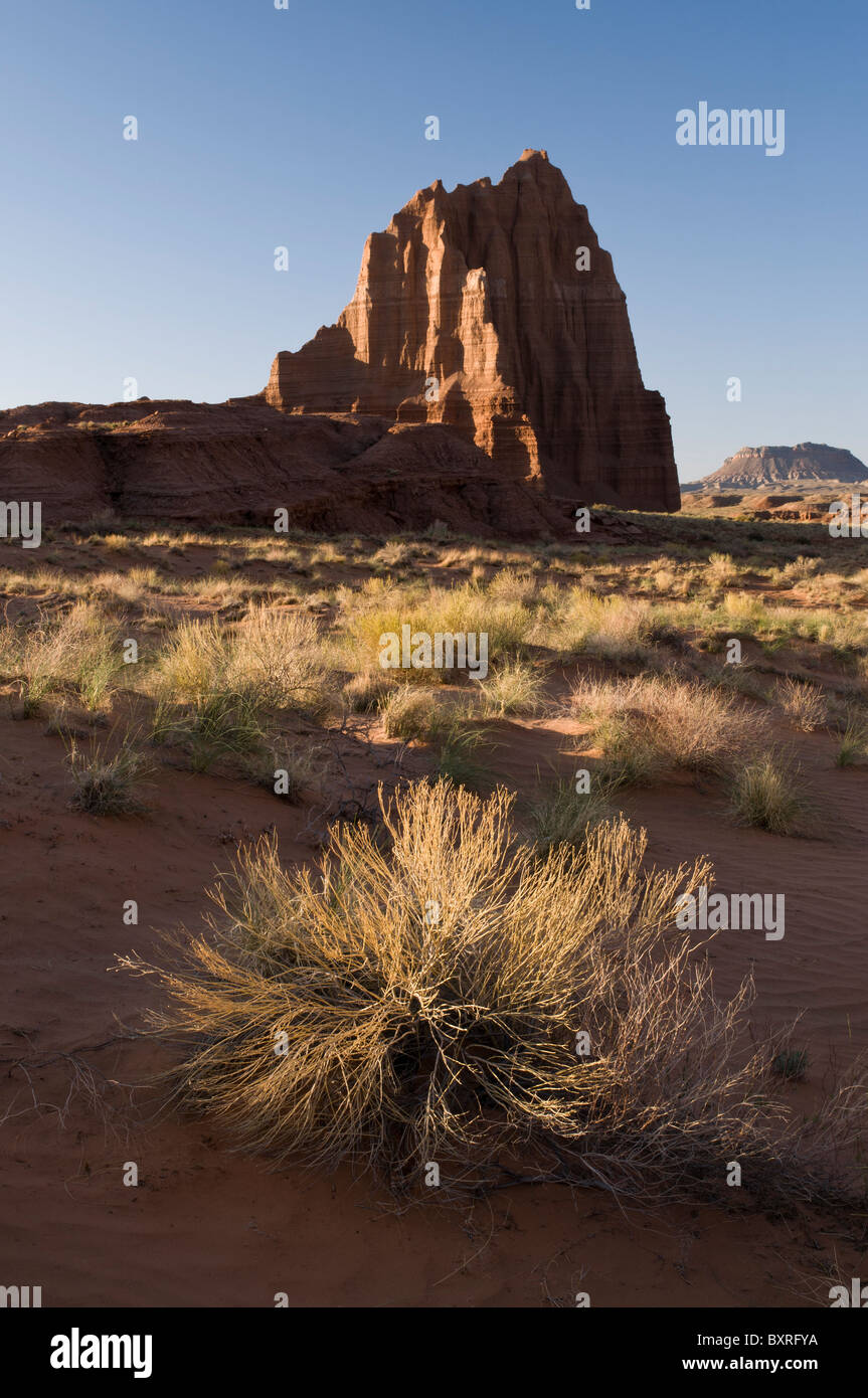 The red sandstone monolith "Temple of the Sun", Capitol Reef National ...
