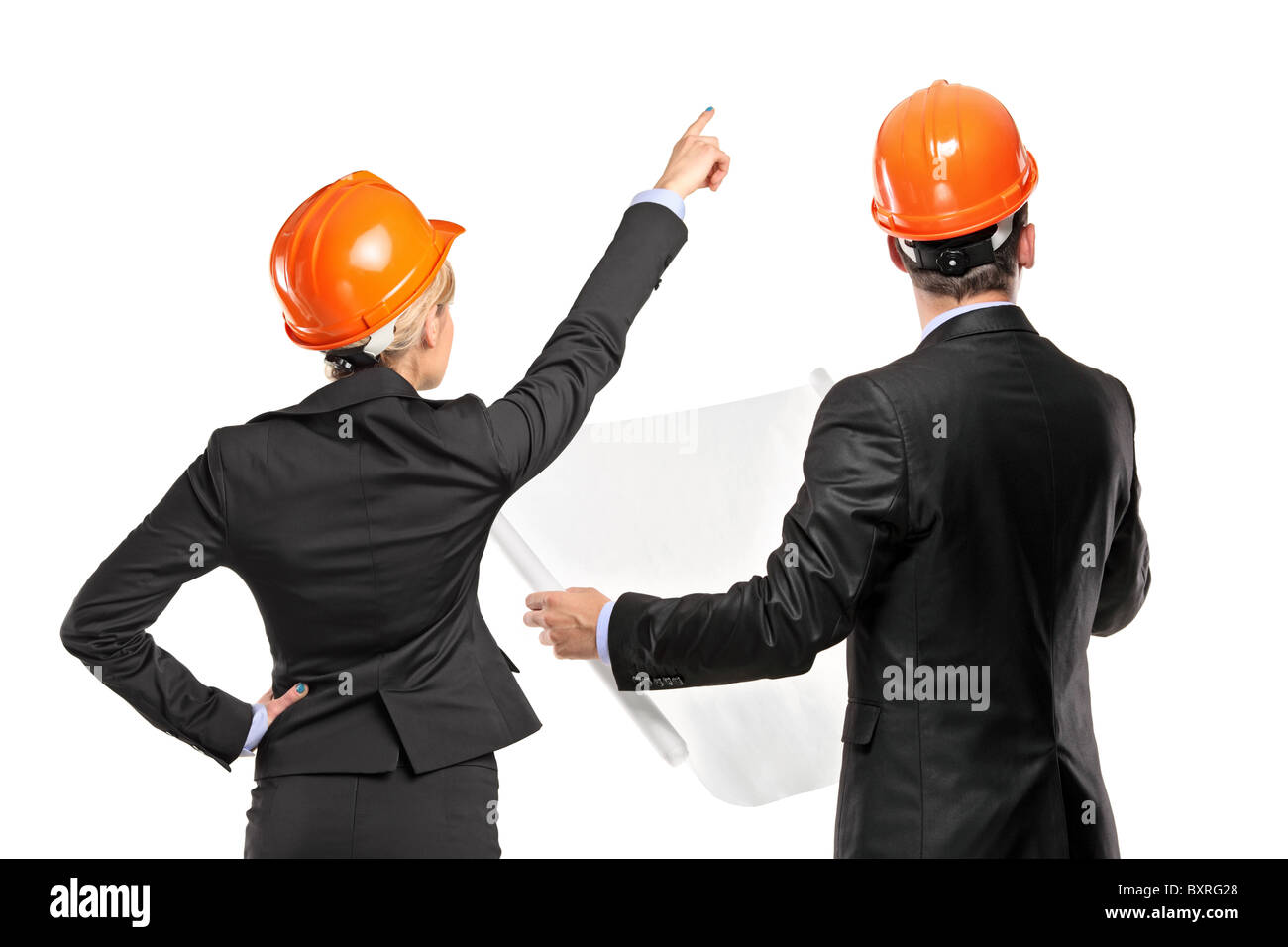 Construction site with architects Cut Out Stock Images & Pictures - Alamy