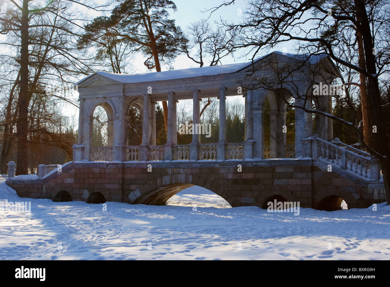 Marble bridge, Catherine park, Tsarskoye Selo, Pushkin Stock Photo - Alamy