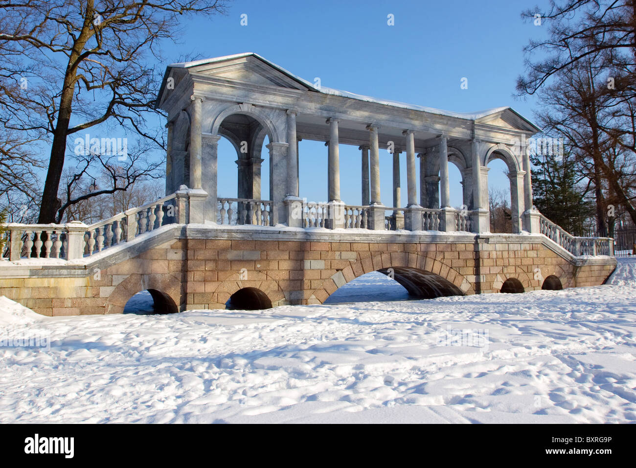 Marble bridge, Catherine park, Tsarskoye Selo, Pushkin Stock Photo - Alamy