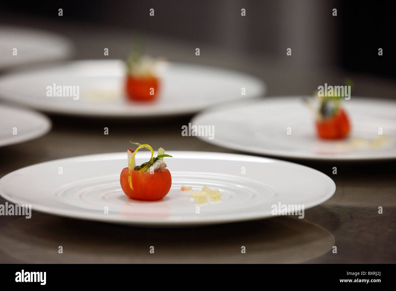 An amuse-bouche plated and ready to be served at Restaurant Didier De ...