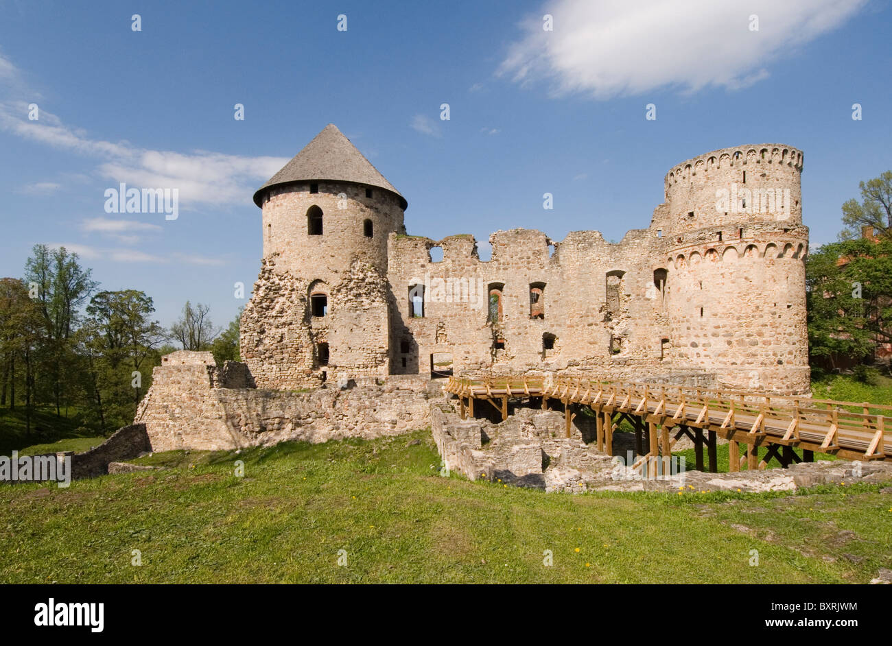 Latvia, Gauja National Park, Cesis, Cesis Castle ruins Stock Photo - Alamy