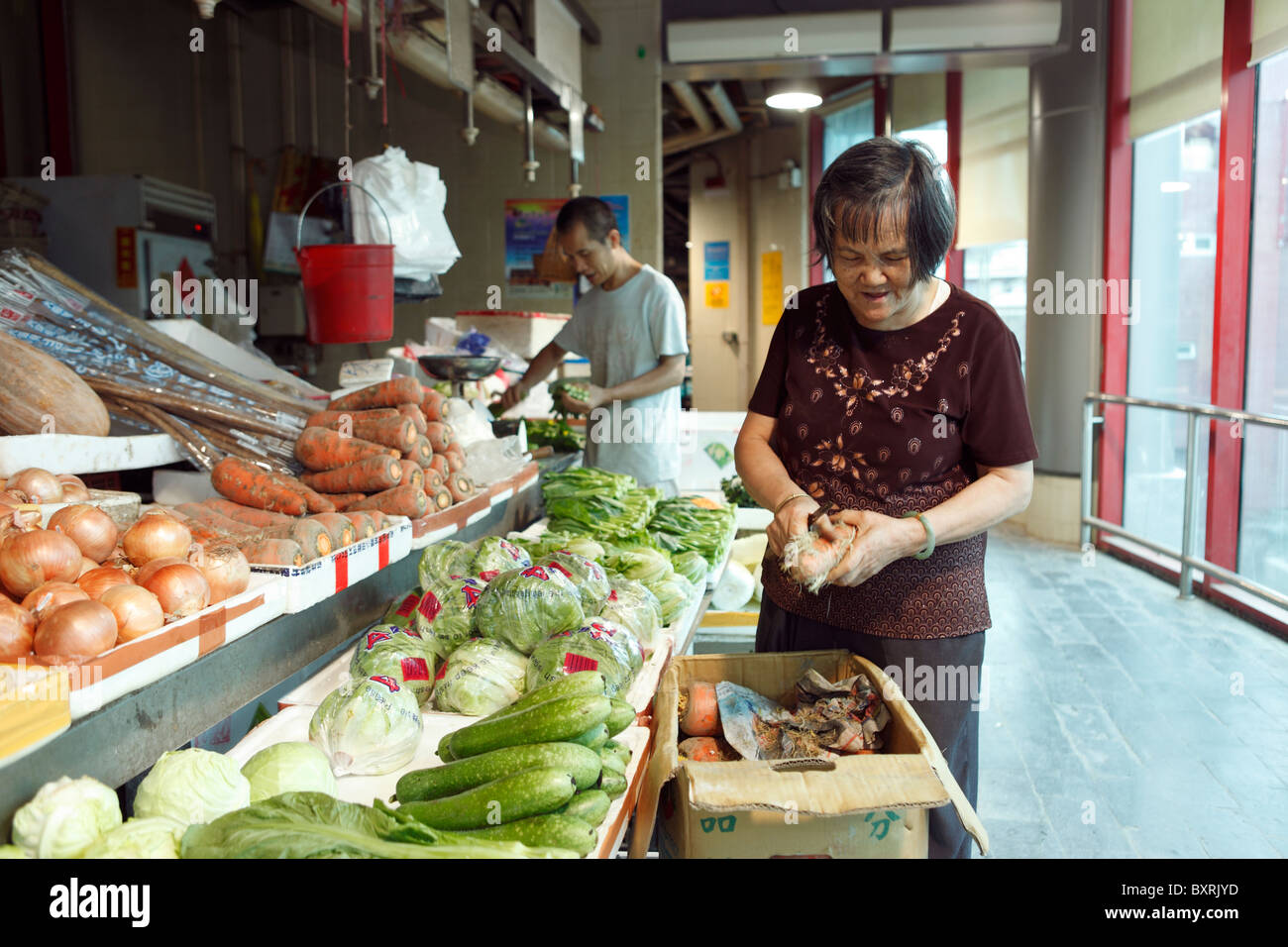 Fresh fruit and vegetables for sale at Mercado de San Domingos, Macau ...