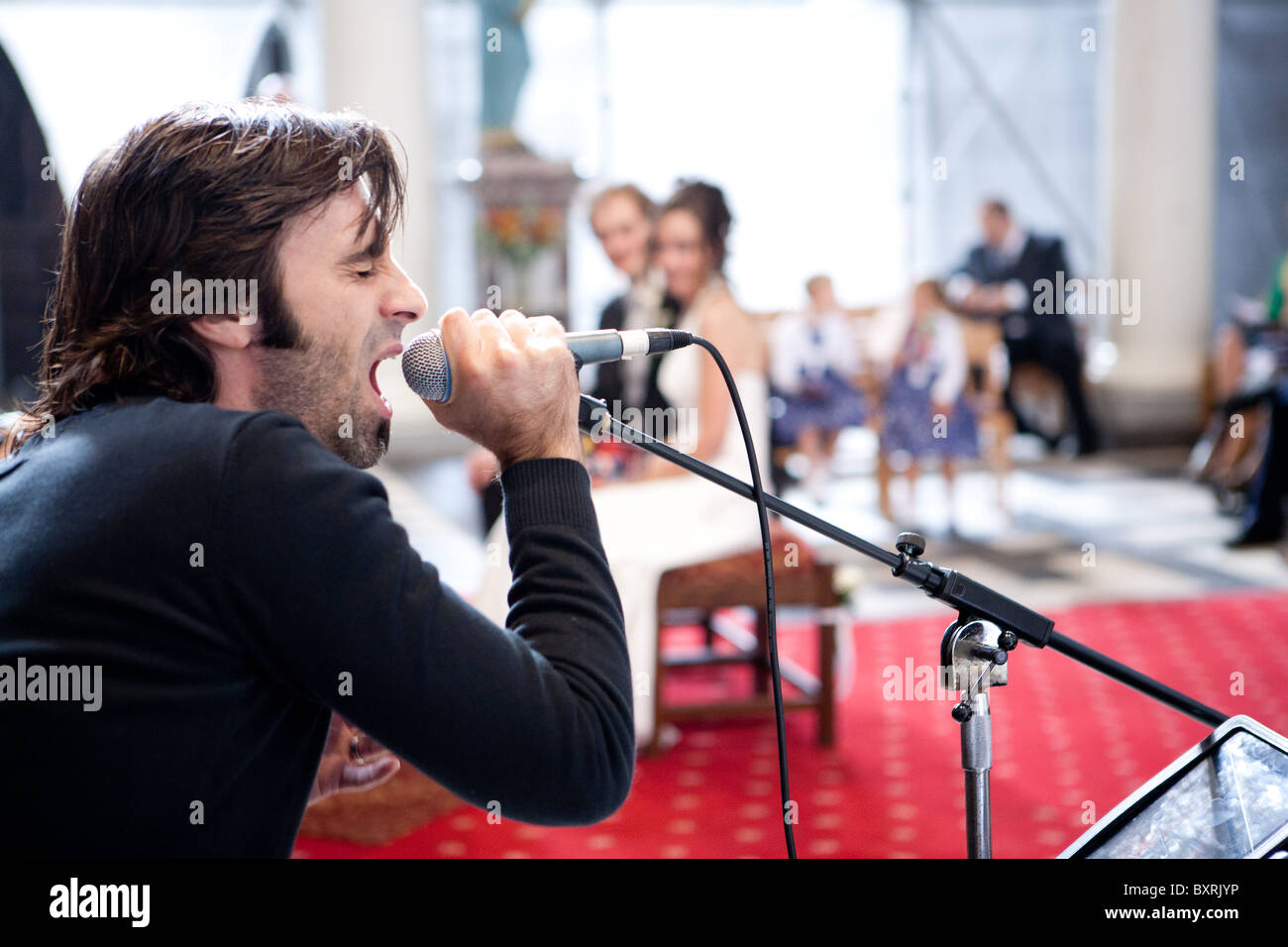 Jan Schepen, the Belgian musical singer, singing live in church for a ...