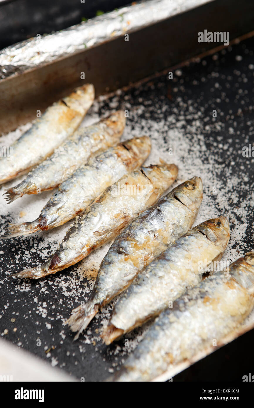 Charcoal grilled sardines at a restaurant on Taipa Stock Photo - Alamy