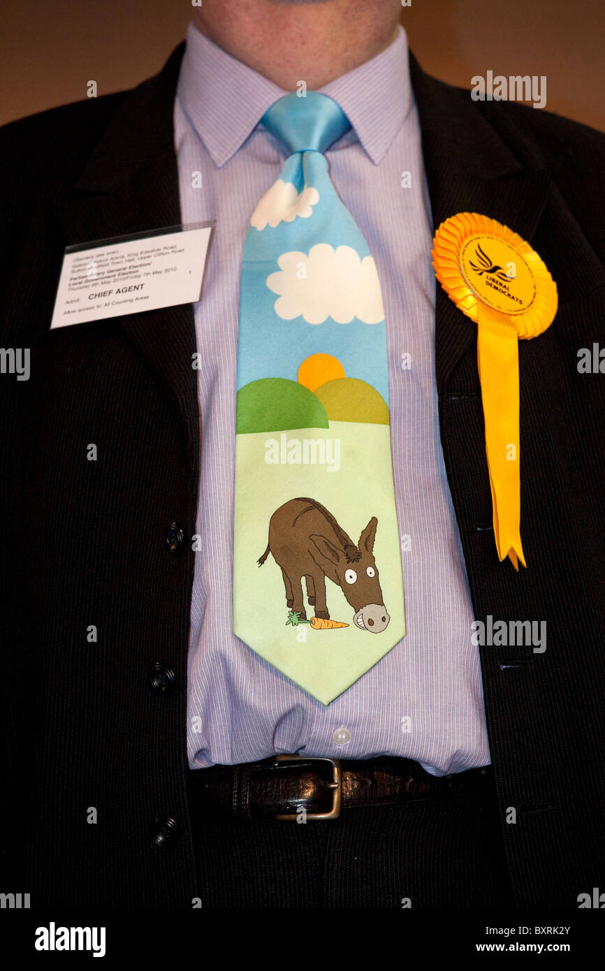 A Liberal Democrat candidate wearing an unusual tie at the General ...
