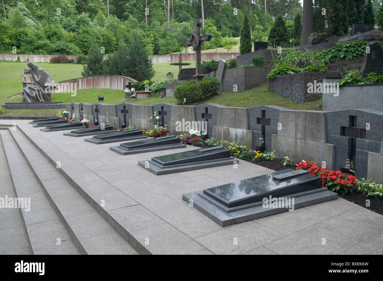 Lithuania, Vilnius, Antakalnis Cemetery, the graves of people killed by ...