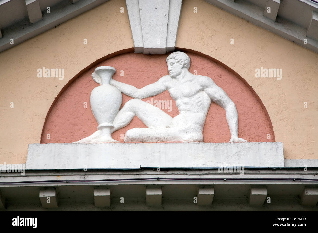 Mud baths building exterior with facade detail hi-res stock photography ...