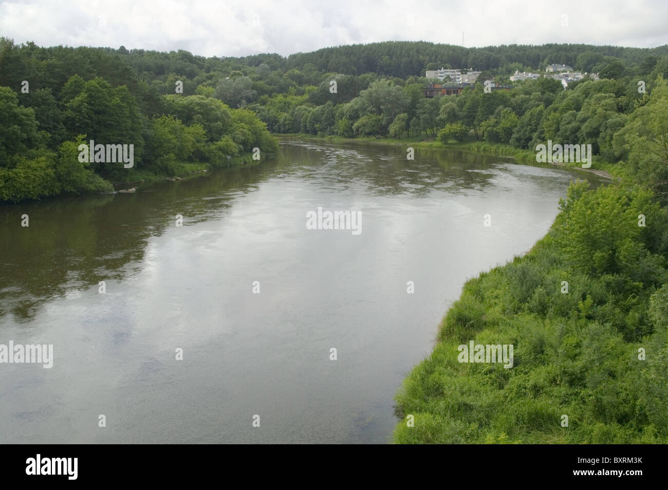 Lithuania, Vilnius, Neris River flowing by edge of Vingis Park Stock ...