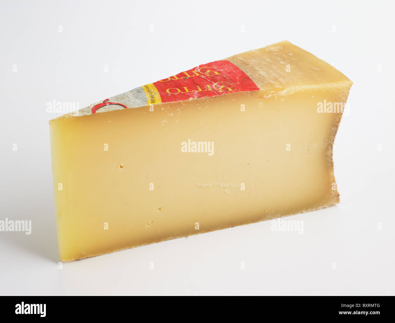Italian Bitto PDO goat and cow's milk cheese, close-up Stock Photo - Alamy