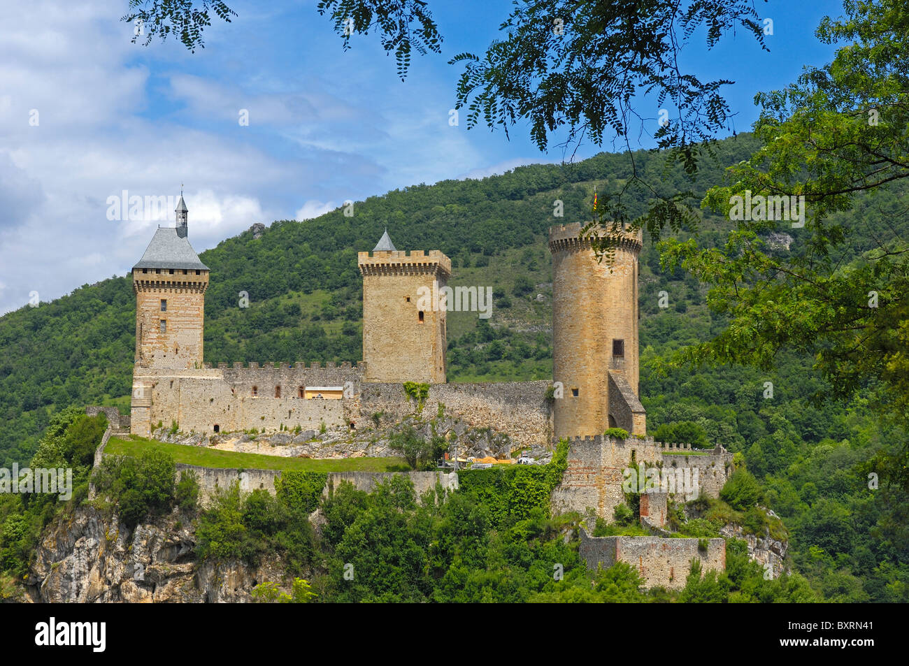 Castle of Foix (Chateau de Foix) . Cathar country. Ariege, Midi ...