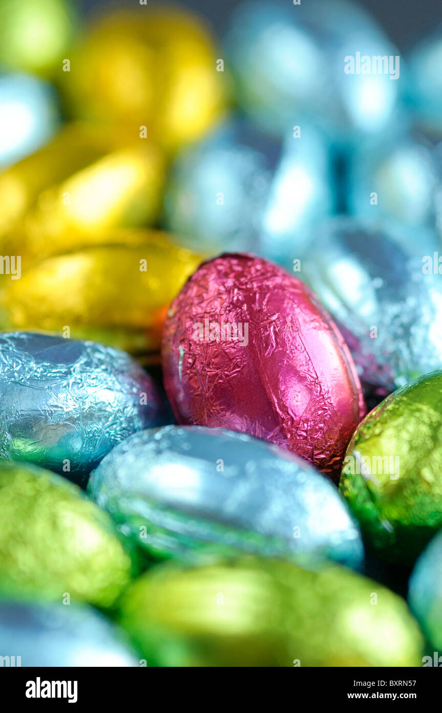 Chocolate eggs sweet candy for Easter Stock Photo - Alamy