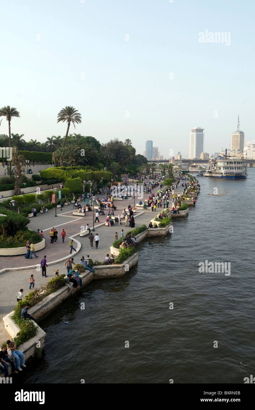 Egypt, Cairo, Nile riverside, elevated view Stock Photo - Alamy