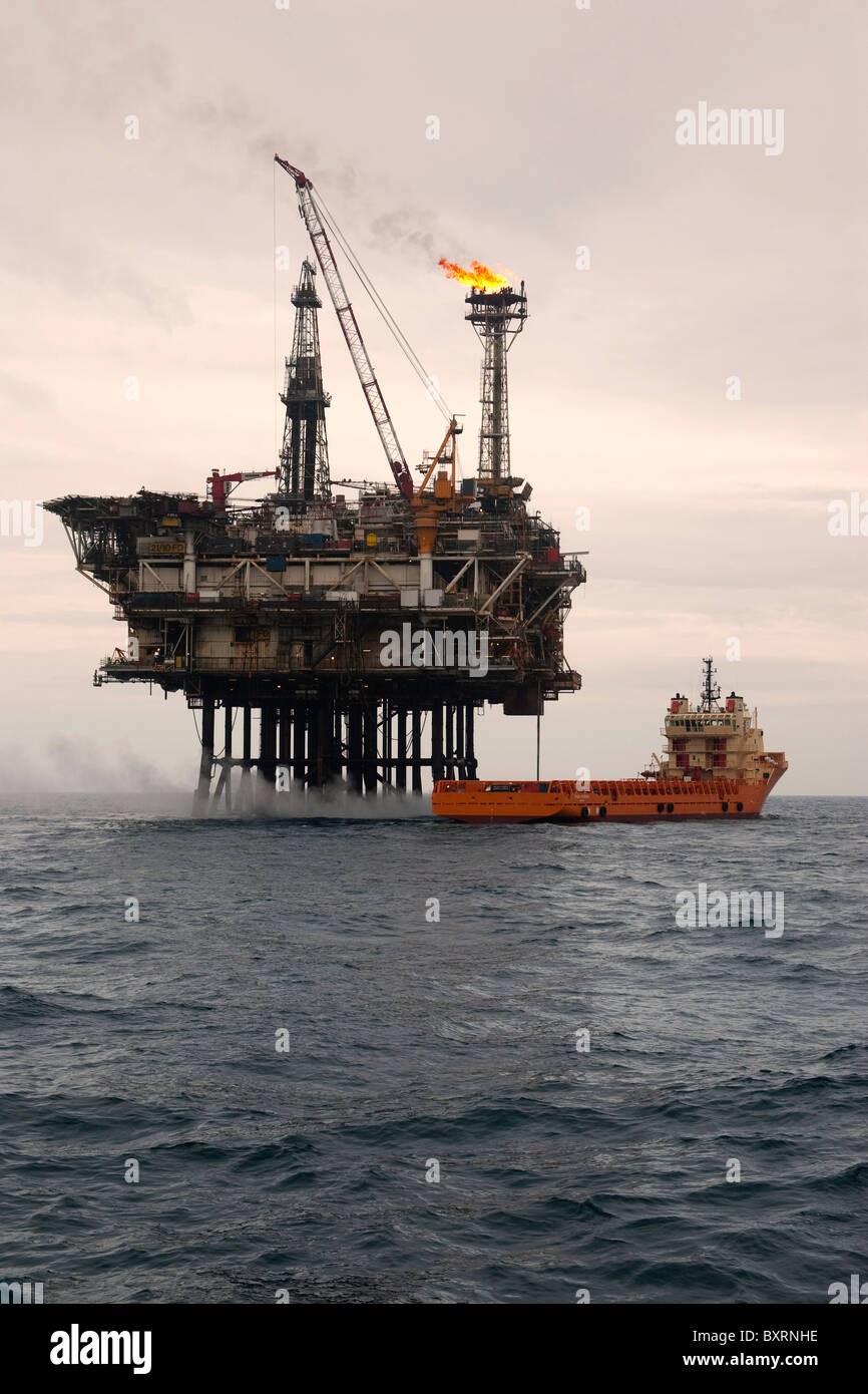 forties delta oil rig Stock Photo - Alamy