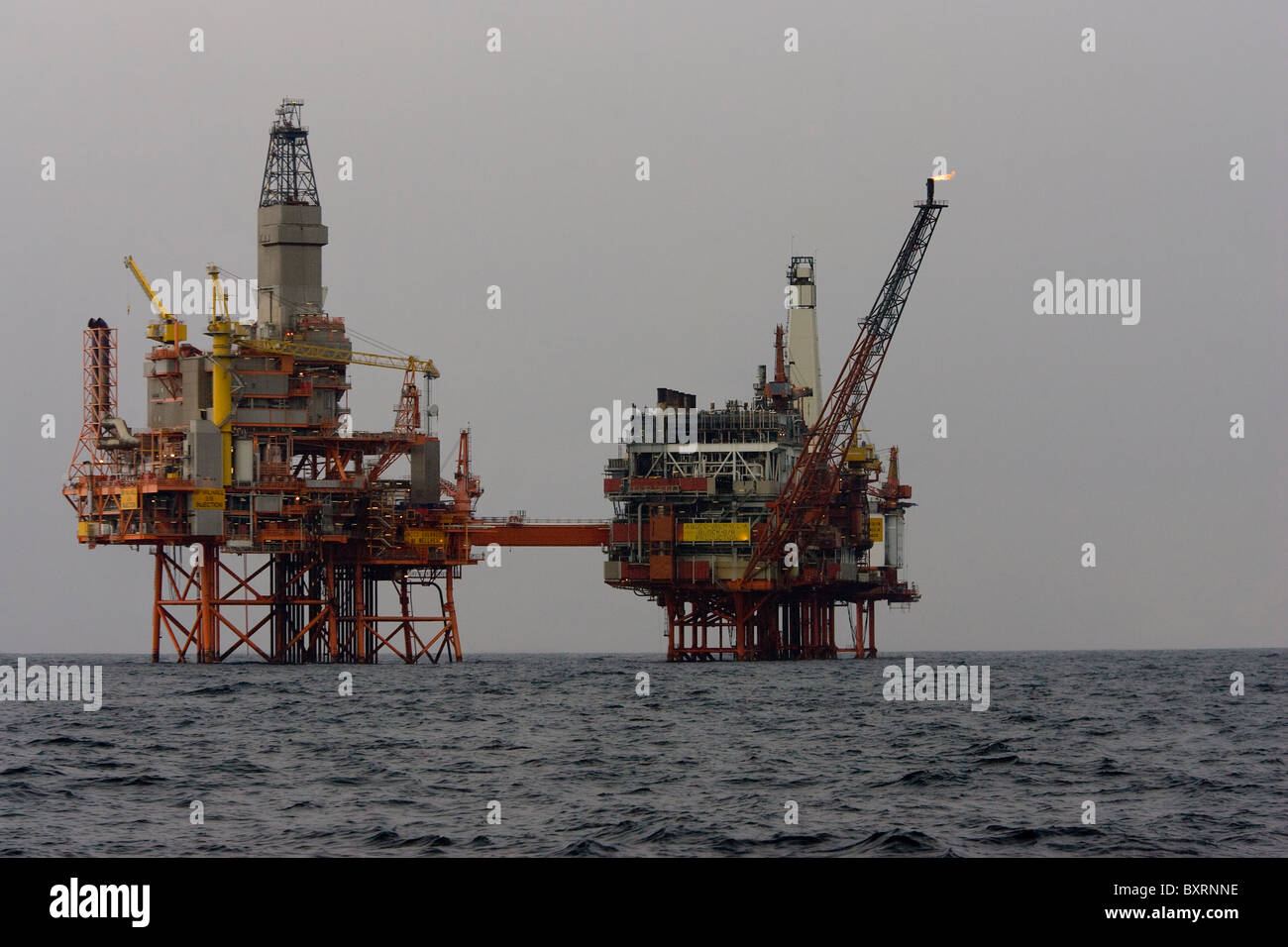 Valhall oil production rig with the Bourbon mistral Stock Photo - Alamy
