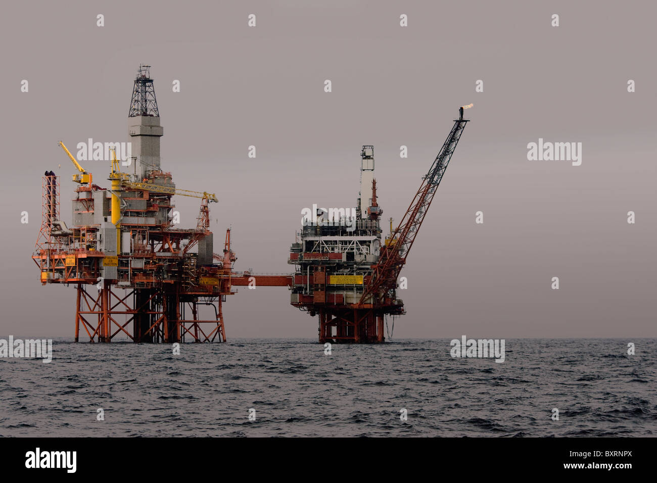Valhall oil production rig with the Bourbon mistral Stock Photo - Alamy