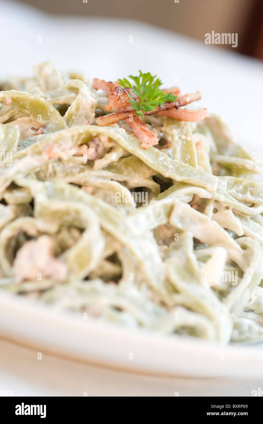 Traditional Italian Pasta with Carbonara Sauce Stock Photo - Alamy
