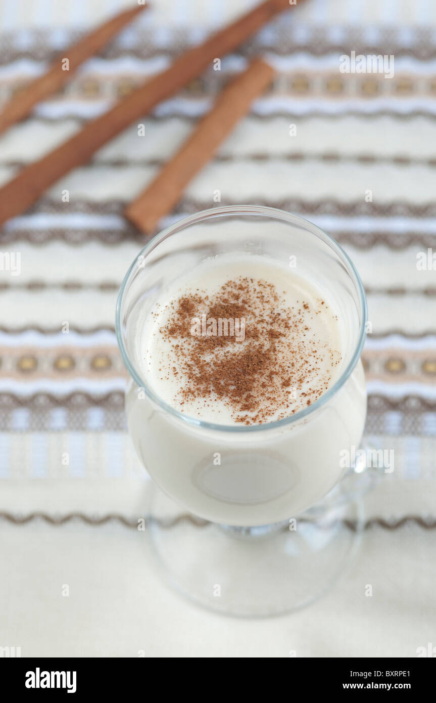 Sahlep made with milk - traditional turkish drink Stock Photo - Alamy