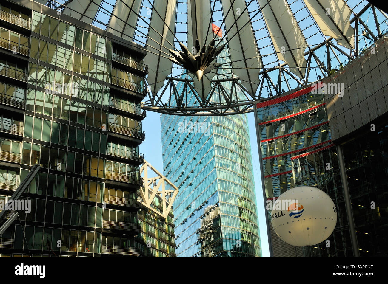 Roof of the Sony Center, Potsdam Square, Berlin, Germany, Europe Stock ...