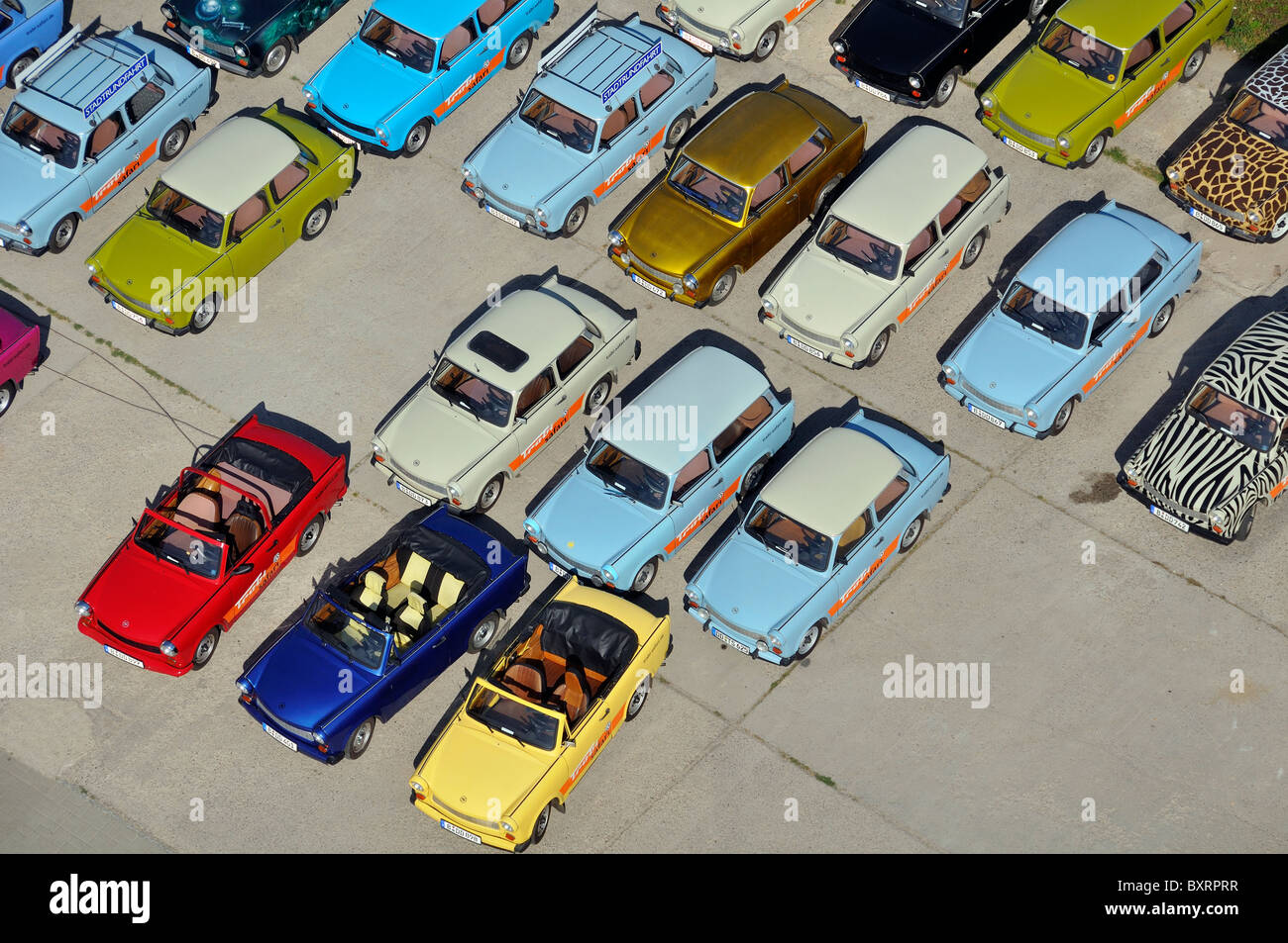 Trabant typical DDR car from the balloon, Berlin, Germany, Europe Stock ...