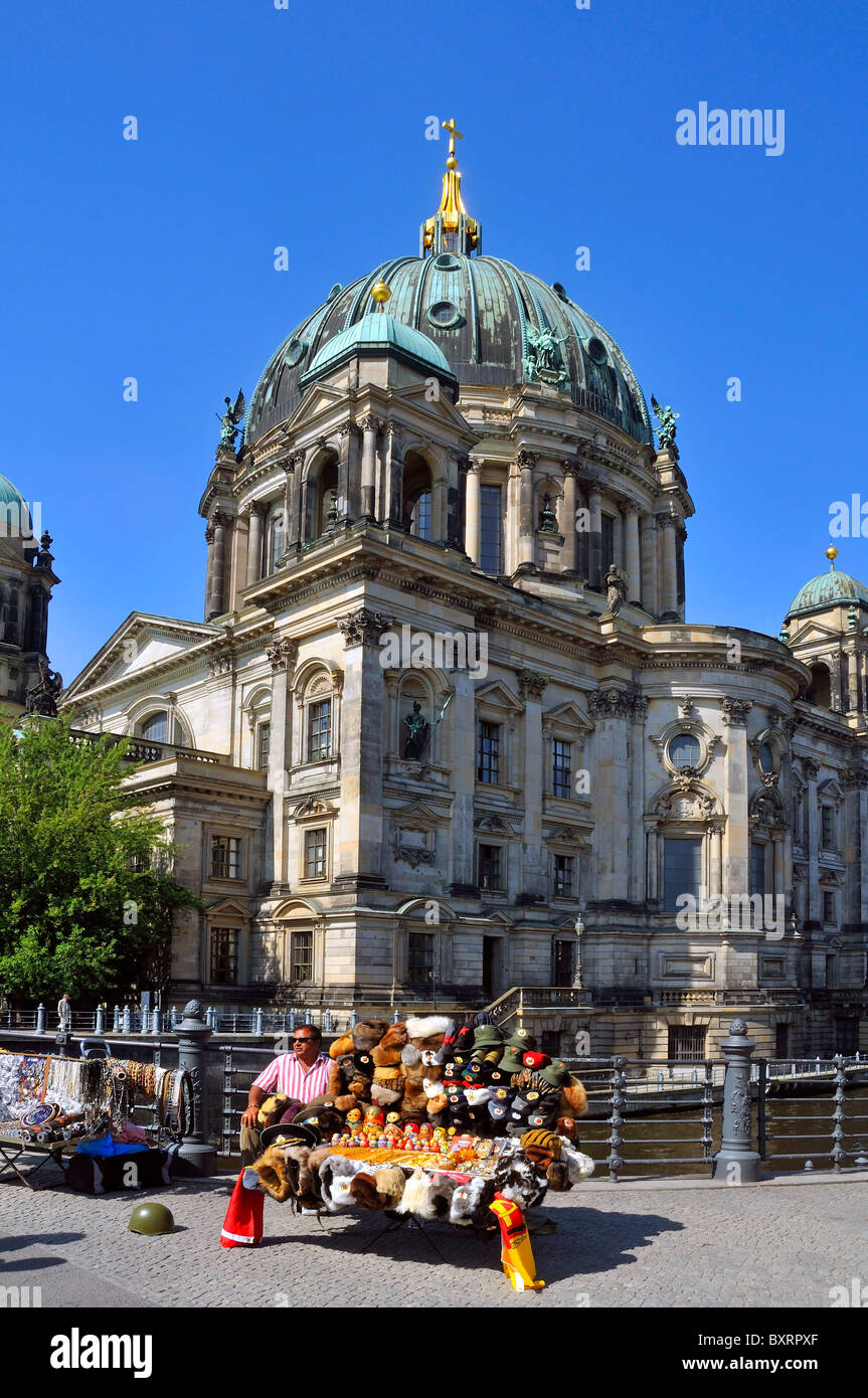 Souvenir stall outside the Berlin Cathedral, Mitte quarter, Berlin ...