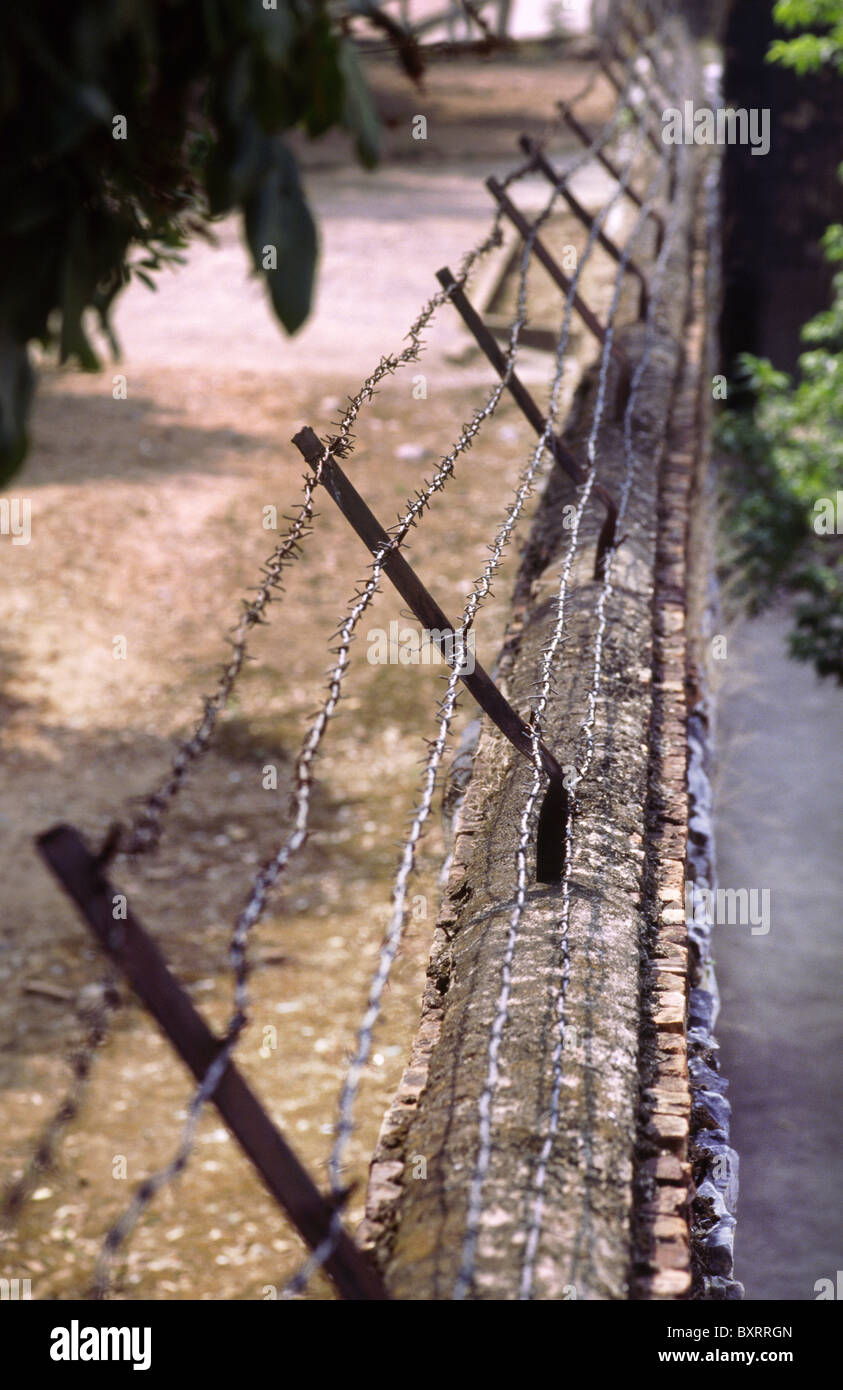 Wall surrounding a French colonial prison used to incarcerate ...